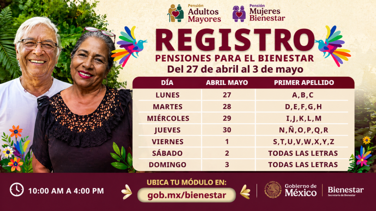 🚨 CALENDARIO de REGISTRO Pensión Adultos Mayores y Mujeres 60-64 ...